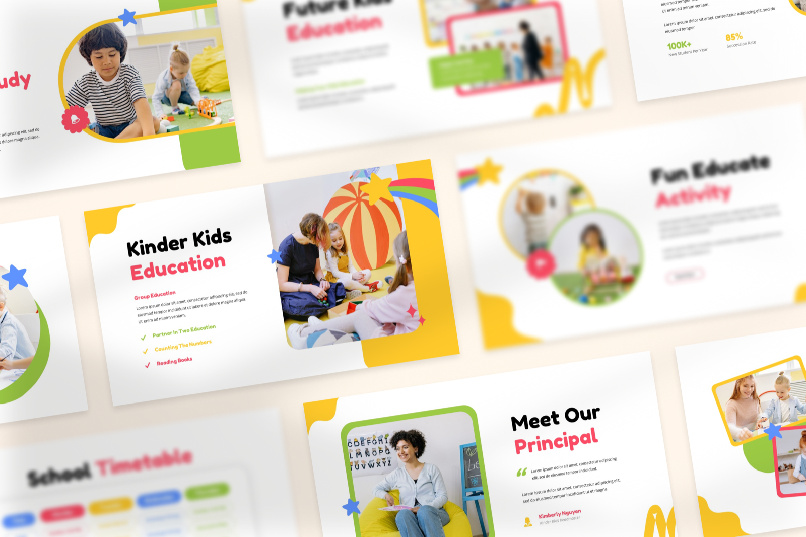 Kinder Kids - Kindergarten & Preschool Googleslide Template ...