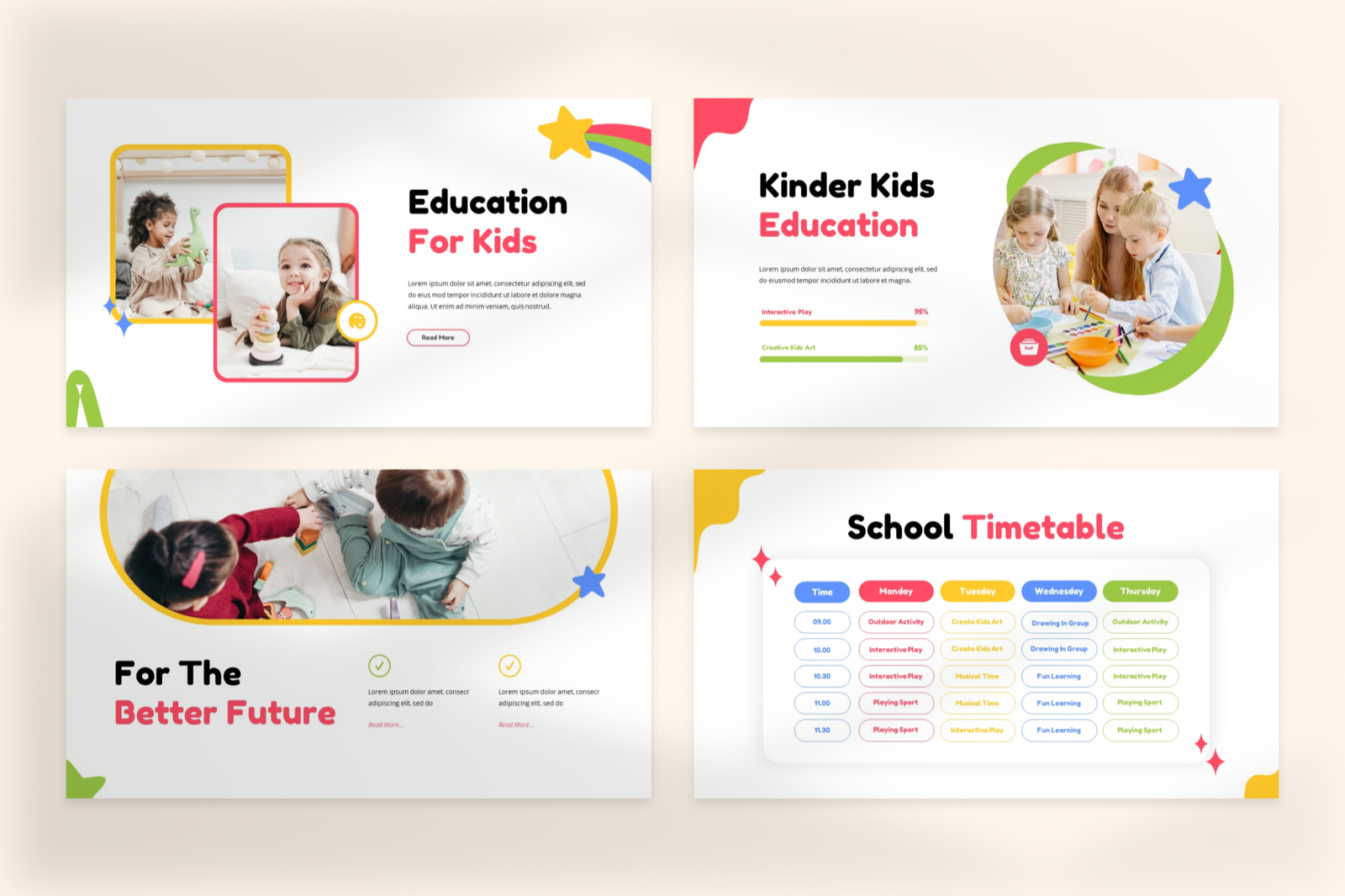 Kinder Kids - Kindergarten & Preschool Googleslide Template ...