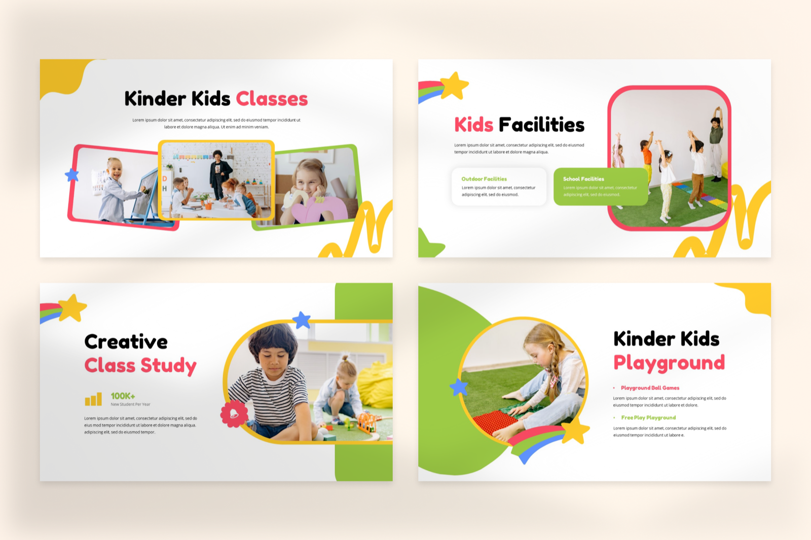 Kinder Kids - Kindergarten & Preschool Googleslide Template ...