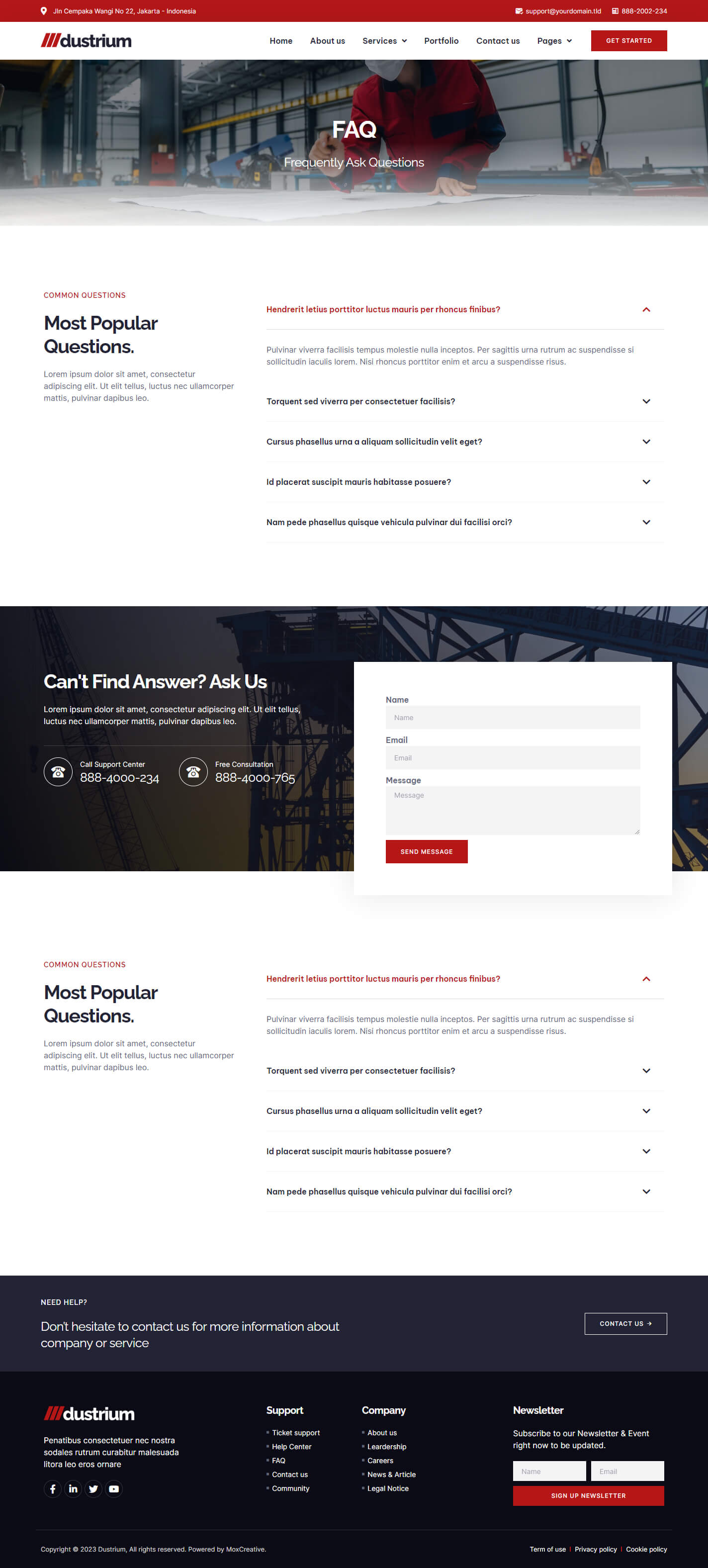 Dustrium - Industrial & Manufacturing Elementor Pro Template Kit by ...
