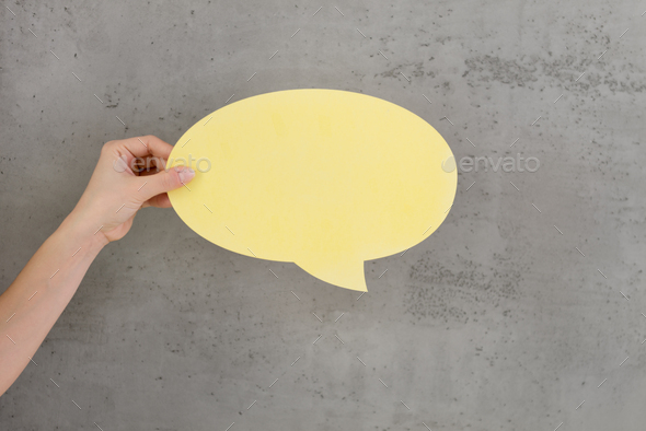Yellow Text Bubble Stock Photo by StockRocketStudio | PhotoDune