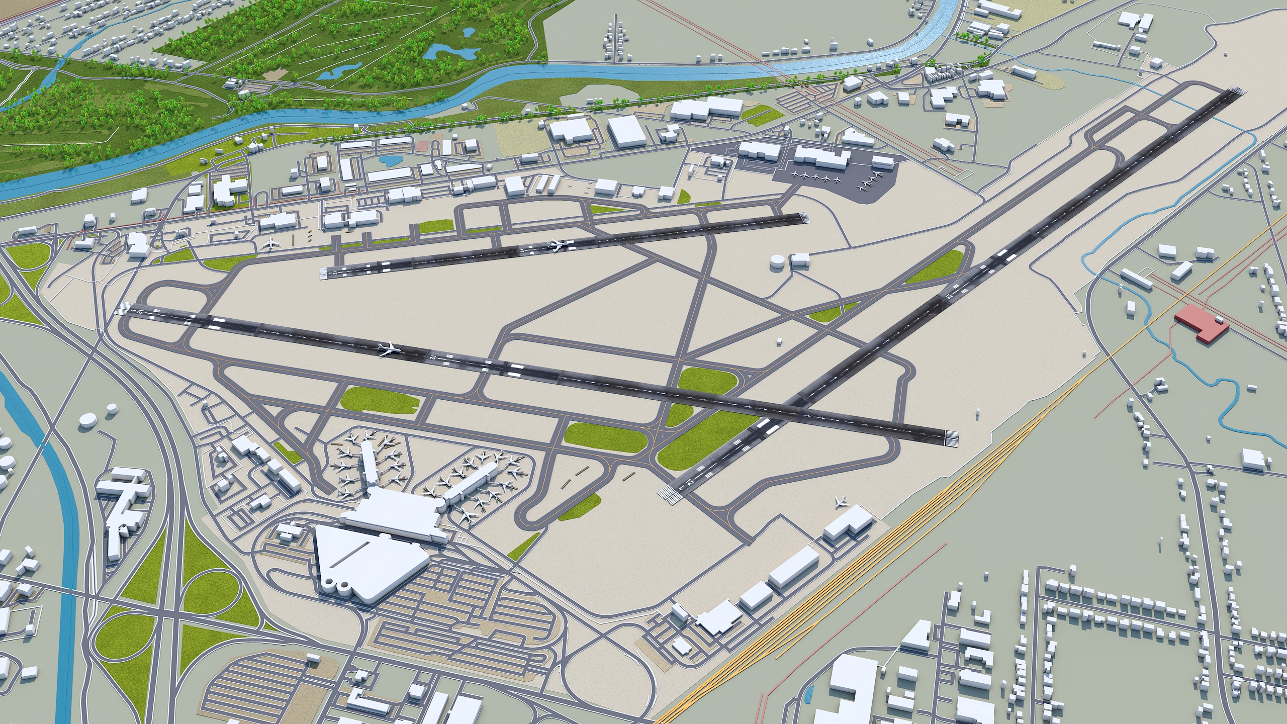 Greater Rochester International Airport 3d model by TurboCG | 3DOcean