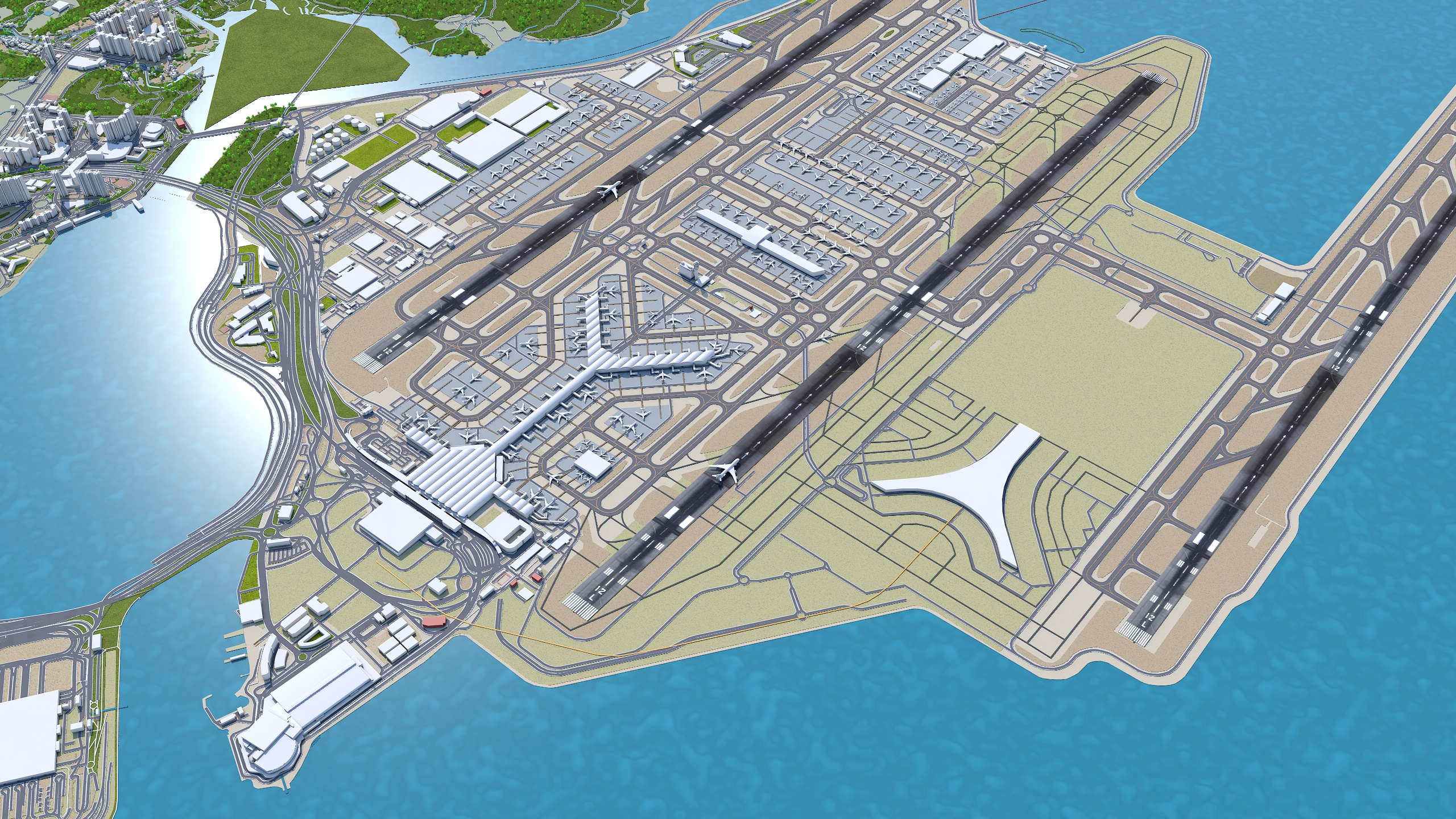 Hong Kong Airport 3d model by TurboCG | 3DOcean