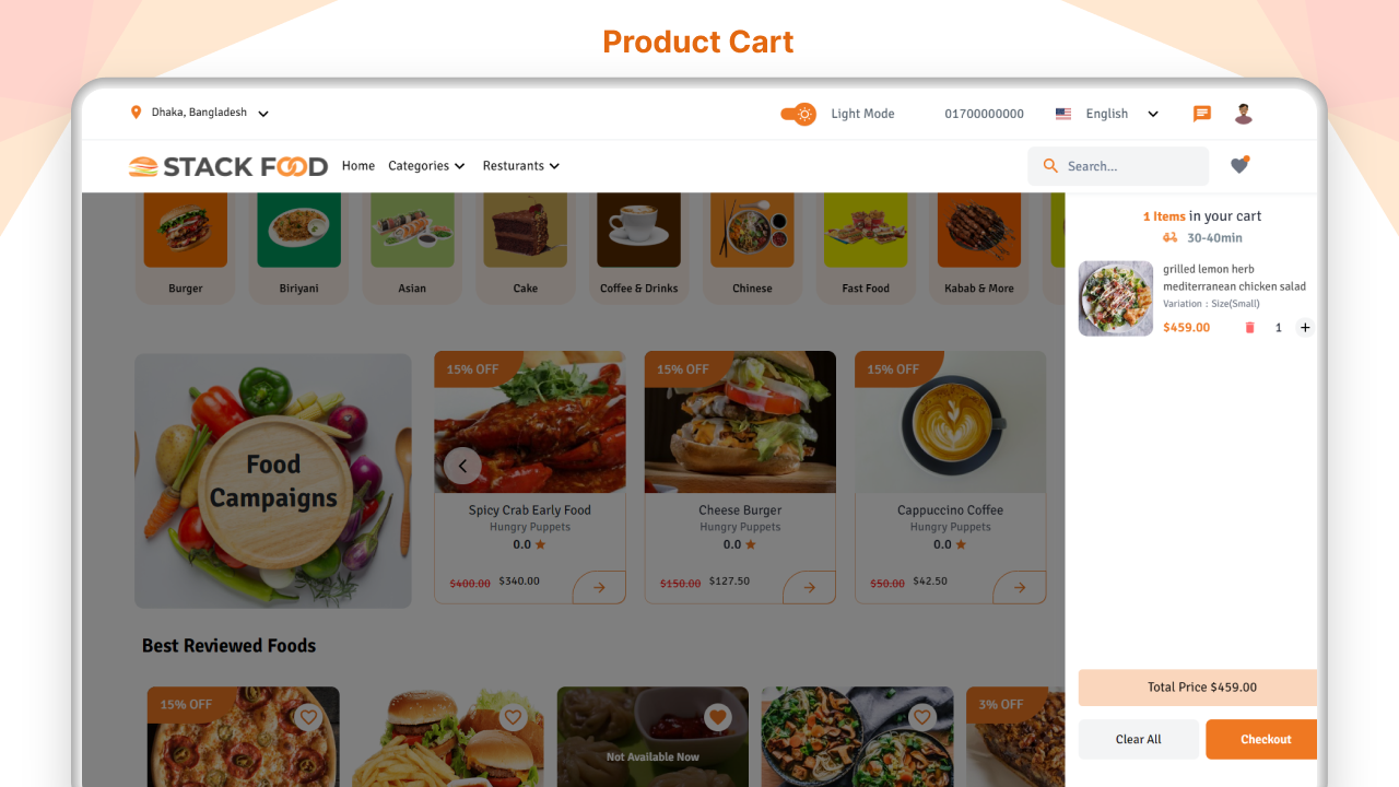 StackFood - React User Website by sixamtech | CodeCanyon