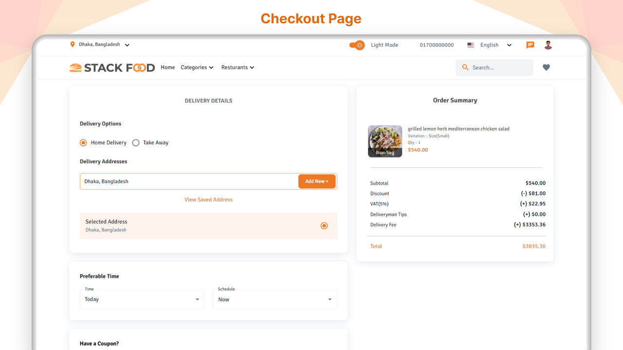 StackFood - React User Website by sixamtech | CodeCanyon