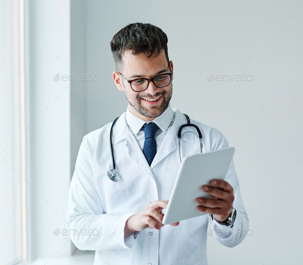 young doctor hospital medical medicine health care clinic office portrait glasses man ...