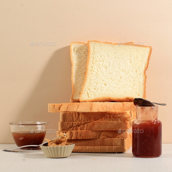 Sliced Toast Loaf White Bread (Shokupan or Roti Tawar) for Breakfast ...