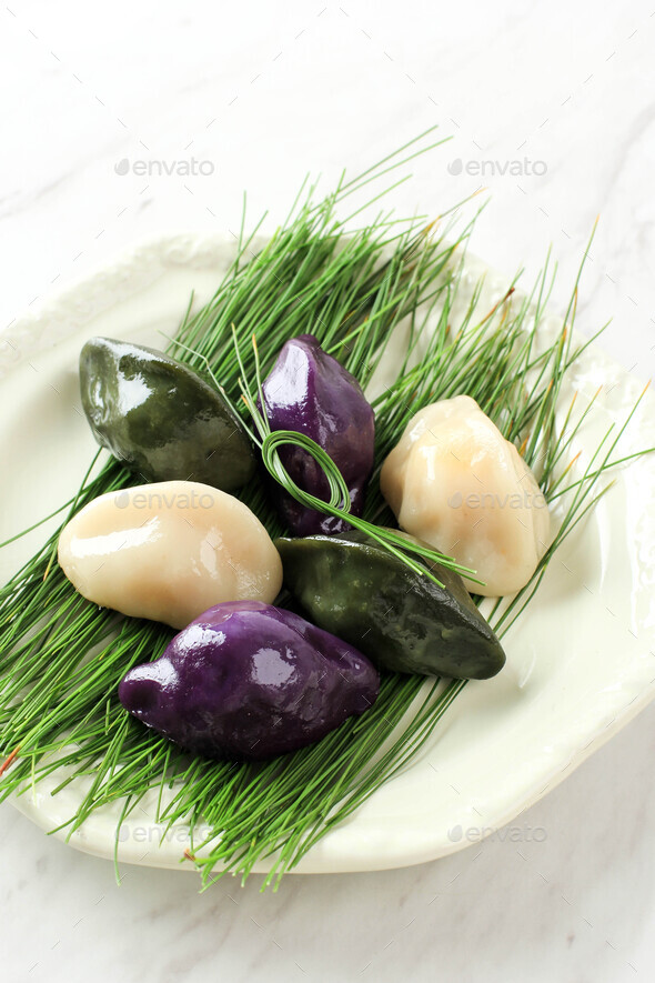 Traditional Chuseok Day Food, Korean Half Moon Shaped Rice Cake or ...