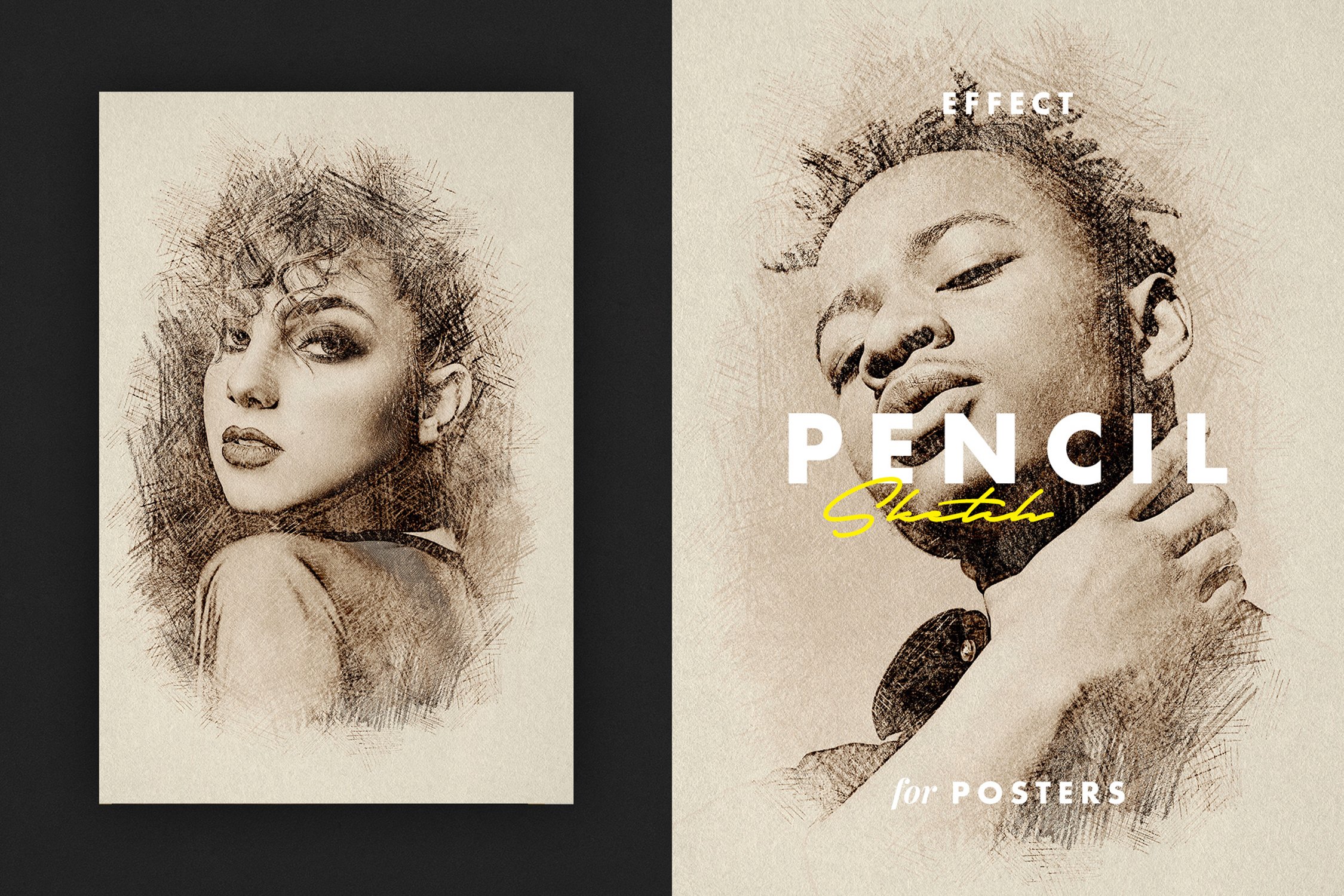 Vintage Sketch Effect for Posters, Add-ons | GraphicRiver