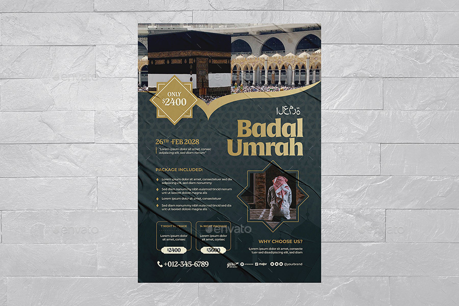 Muslim Umrah Flyer Template, Print Templates | GraphicRiver