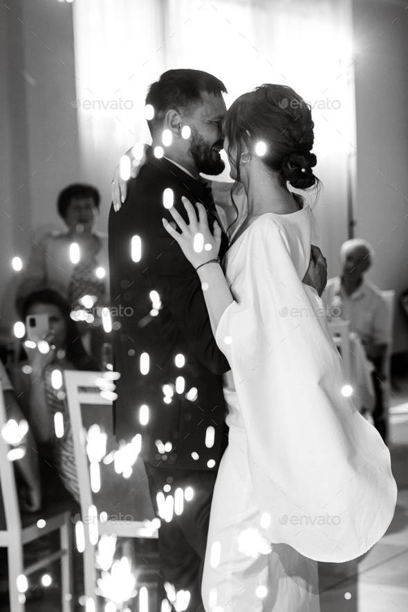 the first wedding dance of the bride and groom Stock Photo by Omelnickiy