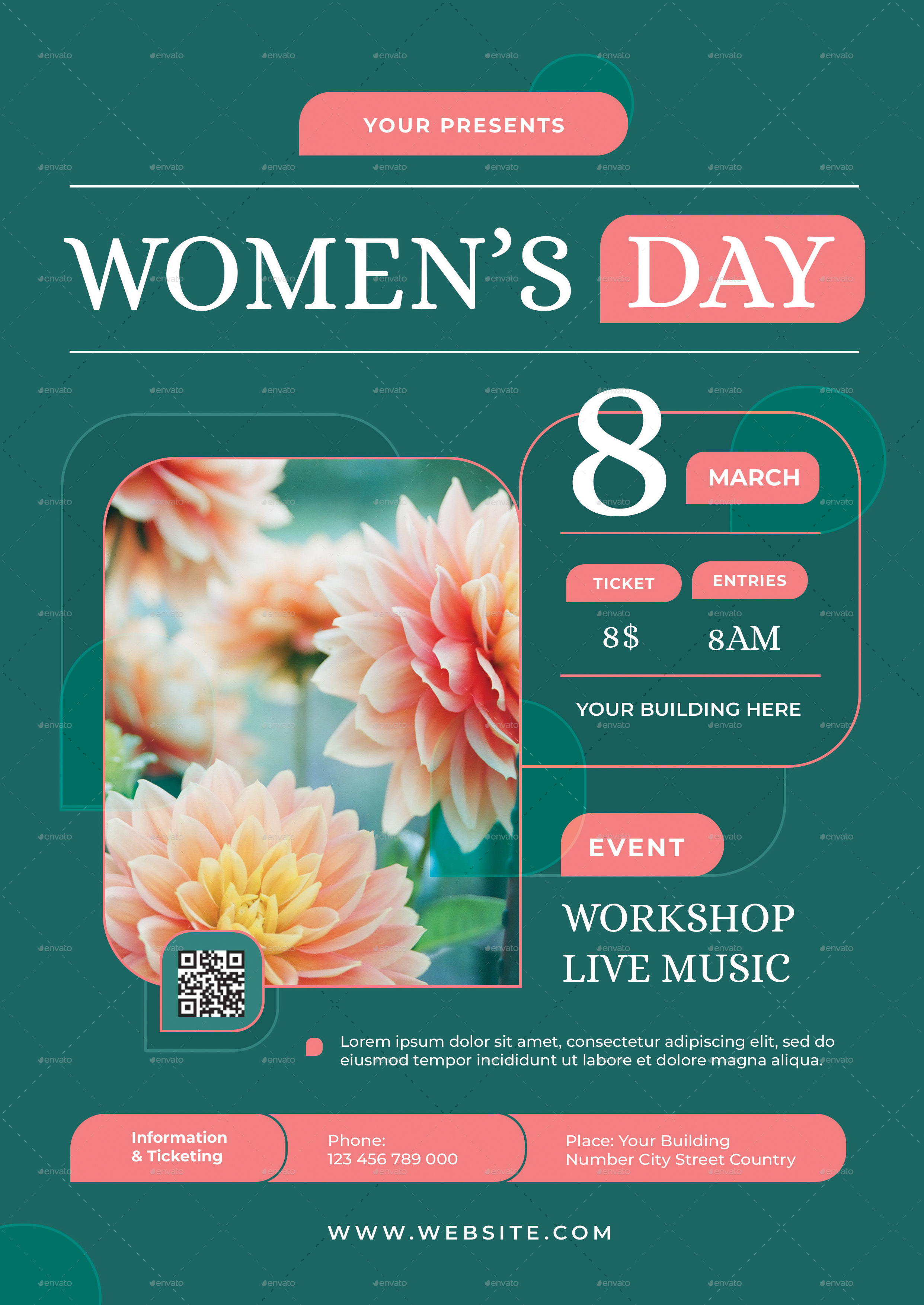 Women's Day Event Flyer Templates, Print Templates | GraphicRiver