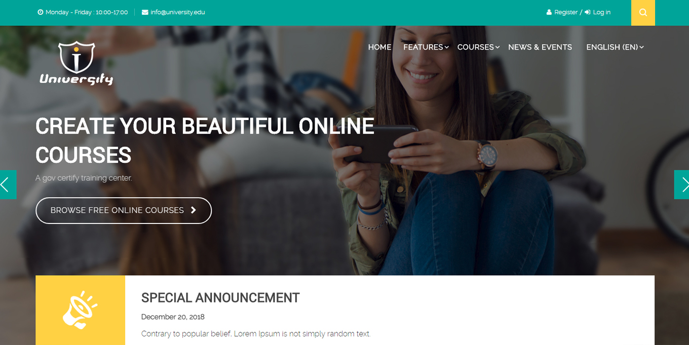 University - Responsive Moodle Theme by cmsbrand | ThemeForest