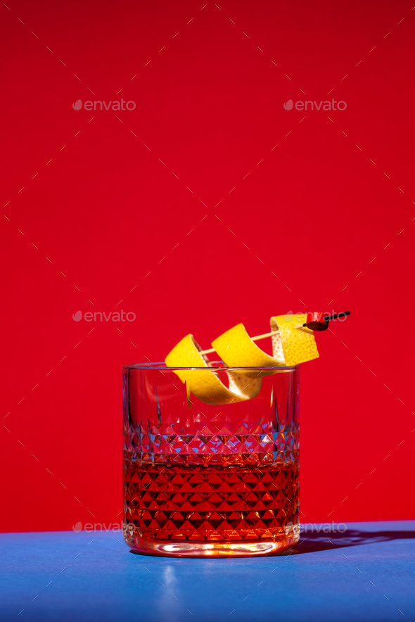 Sazerac alcoholic cocktail with cognac, bourbon, absinthe, bitters ...