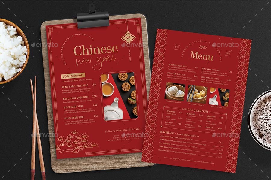 Chinese Restaurant Menu Layout, Print Templates | GraphicRiver