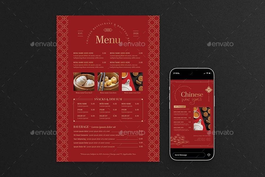 Chinese Restaurant Menu Layout, Print Templates | GraphicRiver
