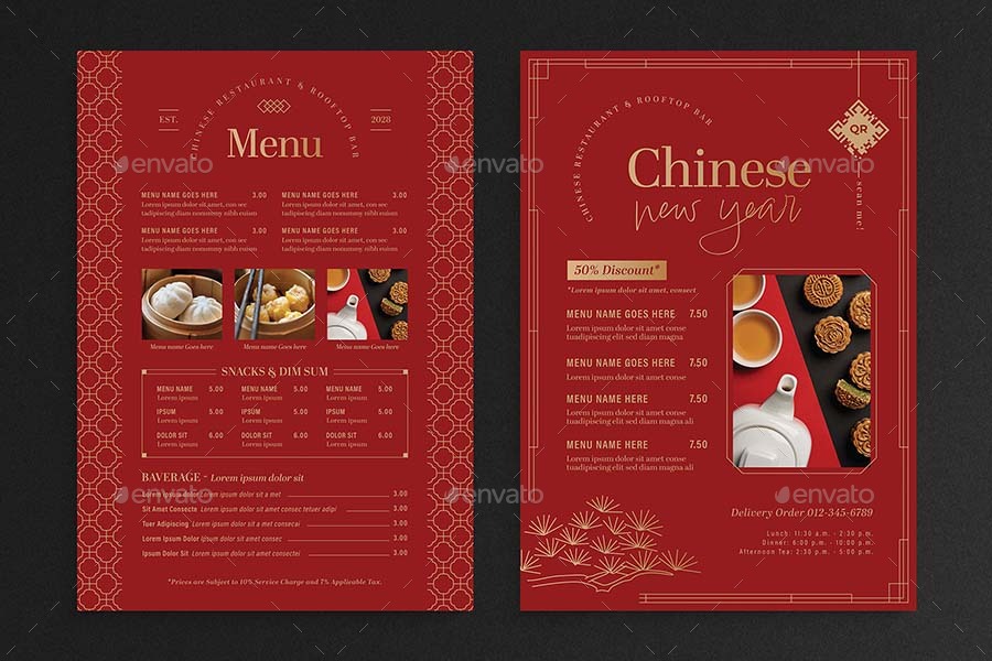 Chinese Restaurant Menu Layout, Print Templates | GraphicRiver