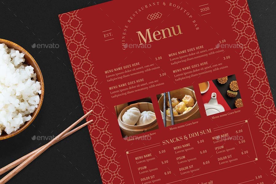 Chinese Restaurant Menu Layout, Print Templates | GraphicRiver