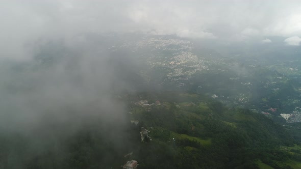 Rumtek Monastery area in Sikkim India seen from the sky, Stock Footage