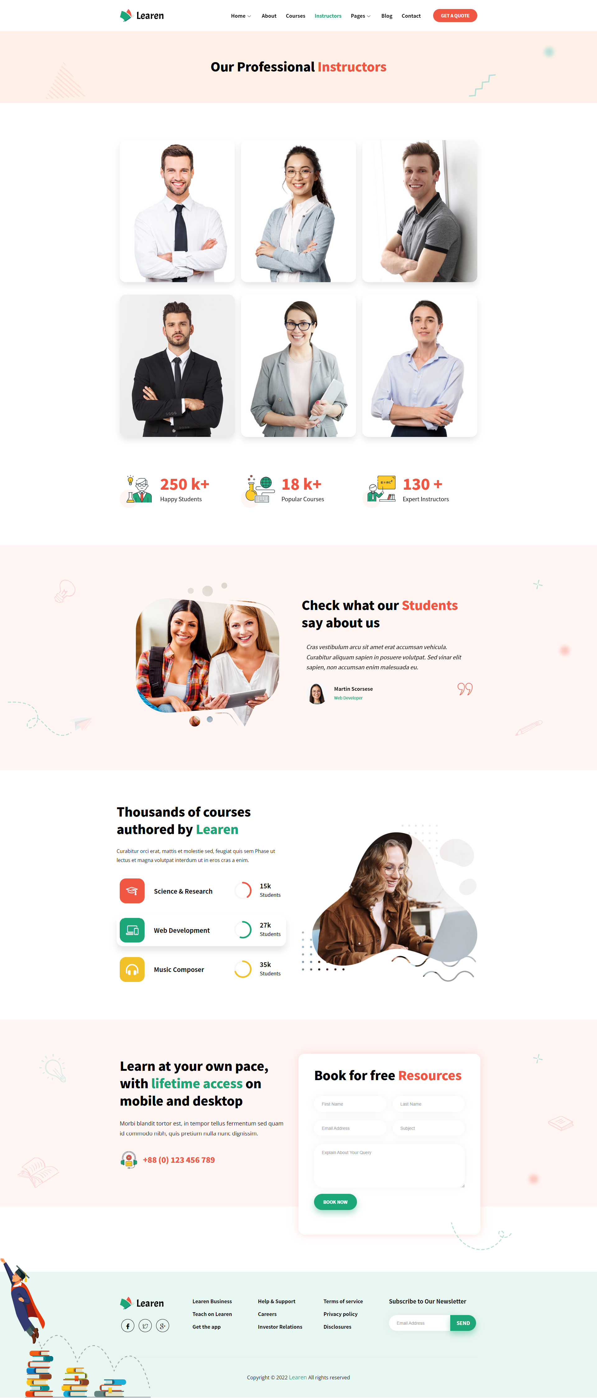 Learen - E-Learning & Online Courses Elementor Template Kit by kinforce
