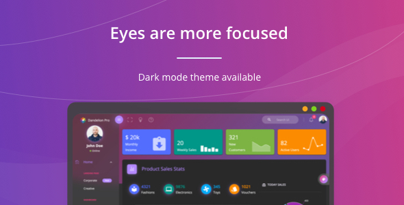 Dandelion Pro - React Admin Dashboard Template by ilhammeidi | ThemeForest