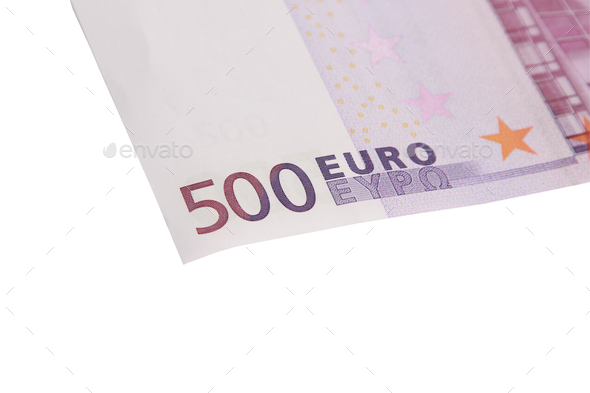 Five hundred euro banknote isolated on a white background Stock Photo ...