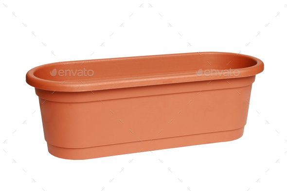 Balcony terracotta box isolated on white background Stock Photo by ...