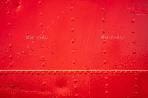 texture background with red metal wall with rivets Stock Photo by koldunova