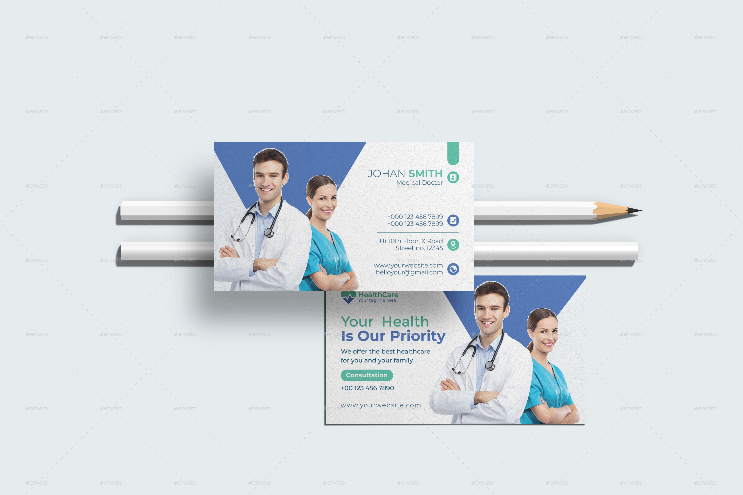 Medical Business Card Design Template, Print Templates | GraphicRiver