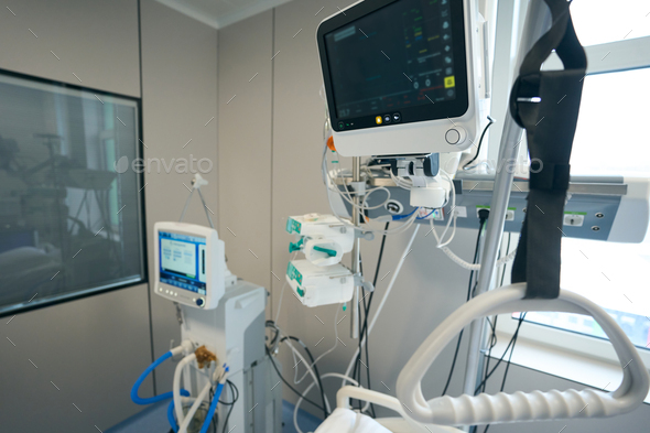 Medical devices in the ward, resuscitation in hospital Stock Photo by ...