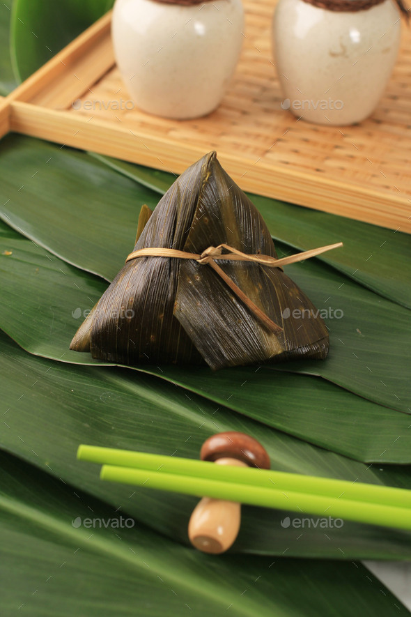 Zongzi or Bakcang, Chinese Savoury Sticky Rice Dumplings in Bamboo ...