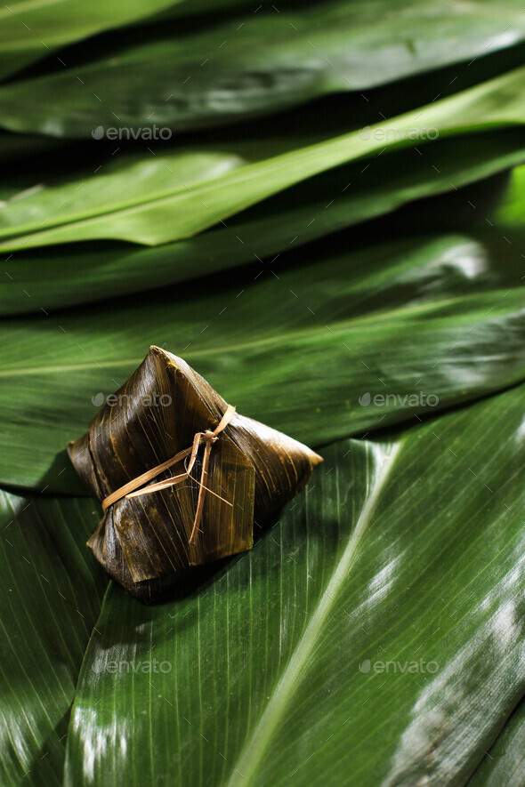 Zongzi or Bakcang, Chinese Savoury Sticky Rice Dumplings in Bamboo ...