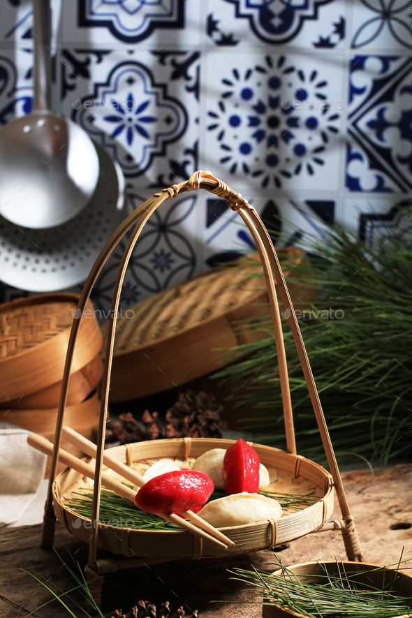 Traditional Chuseok Day Food, Korean Half Moon Shaped Rice Cake or ...