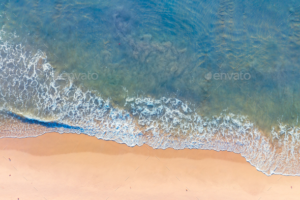 Sea beach background Top-view tropical sea beach sunset time Stock ...