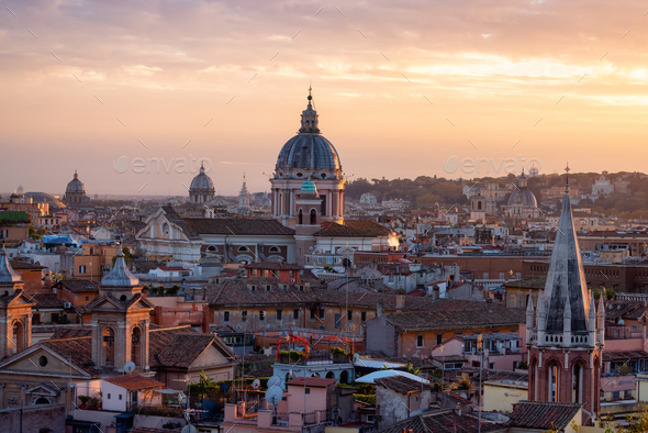 Old Historic Buildings in Downtown City of Rome, Italy. Stock Photo by ...