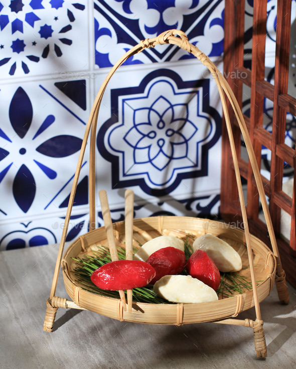 Korean Half Moon Shaped Rice Cake or Songpyeon. Made from Korean Rice ...