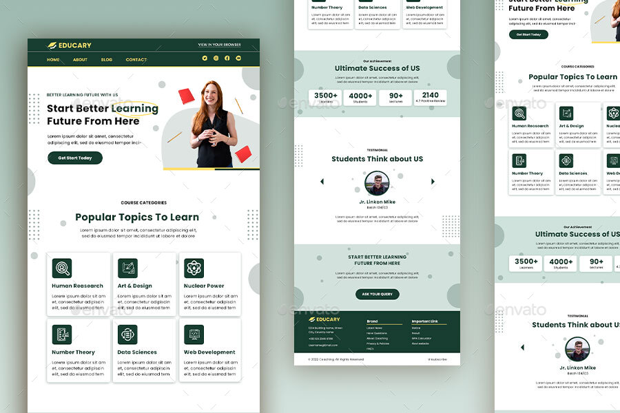 Learning Email Newsletter PSD Template, Web Elements | GraphicRiver