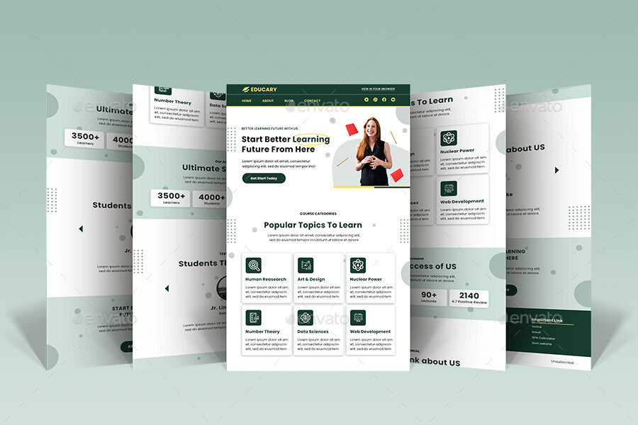 Learning Email Newsletter PSD Template, Web Elements | GraphicRiver