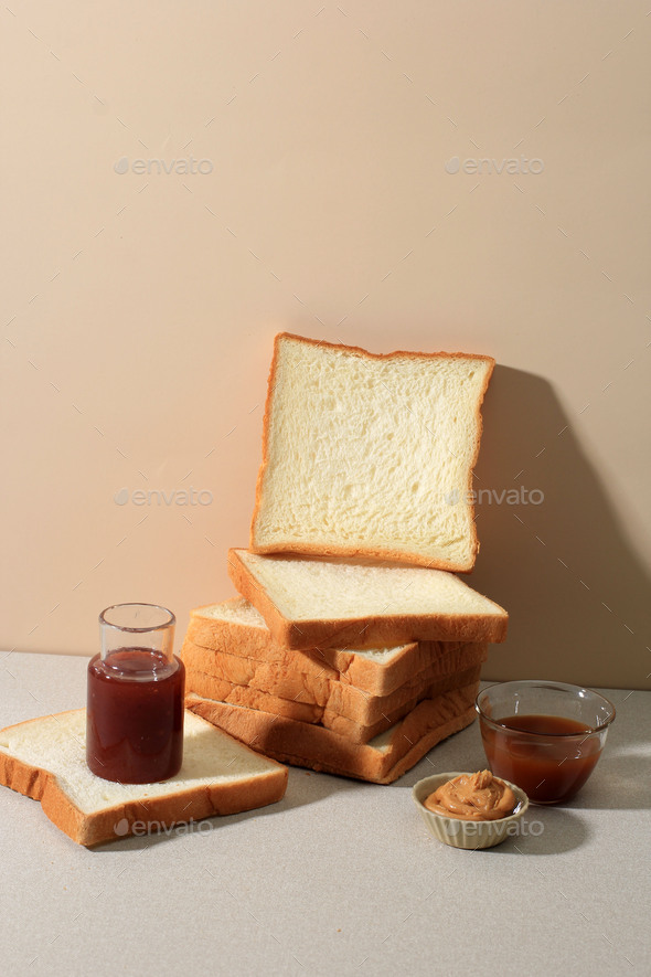 Sliced Toast Loaf White Bread (Shokupan or Roti Tawar) for Breakfast ...