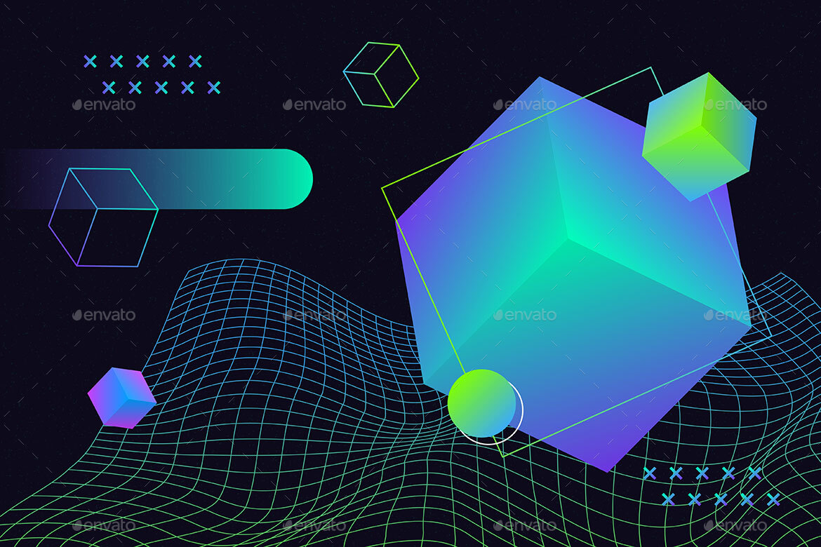 Futuristic Geometric Shapes Backgrounds, Graphics | GraphicRiver