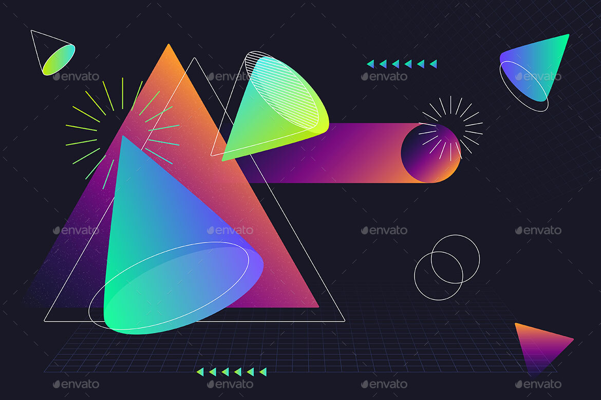 Futuristic Geometric Shapes Backgrounds, Graphics | GraphicRiver