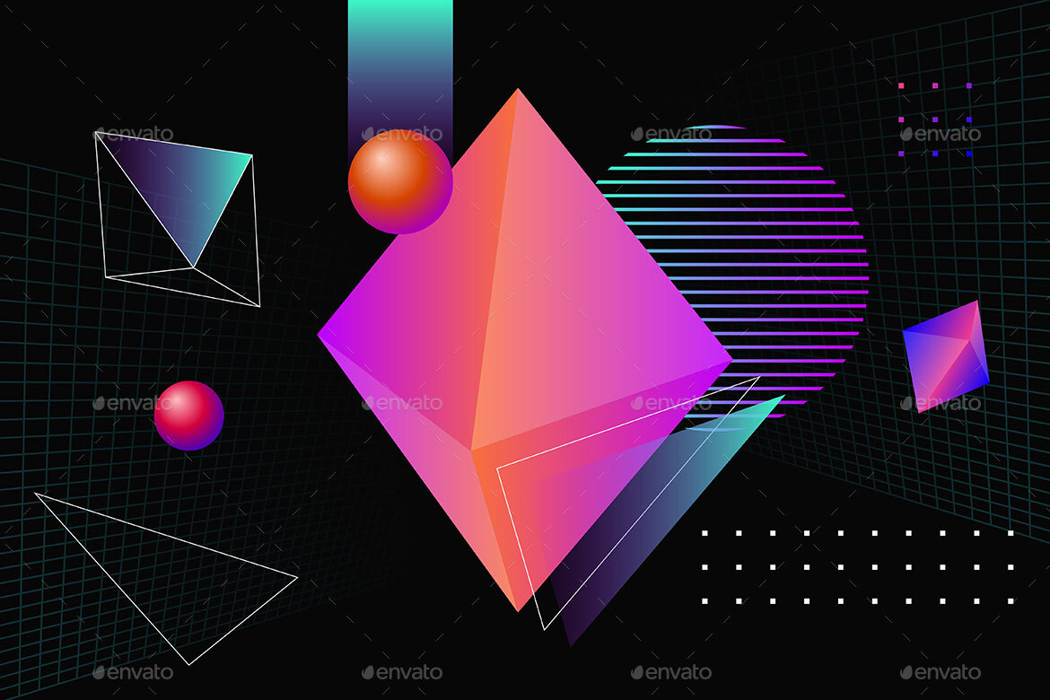 Futuristic Geometric Shapes Backgrounds, Graphics | GraphicRiver