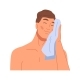 Man Wiping Face with Towel After Washing, Vectors | GraphicRiver