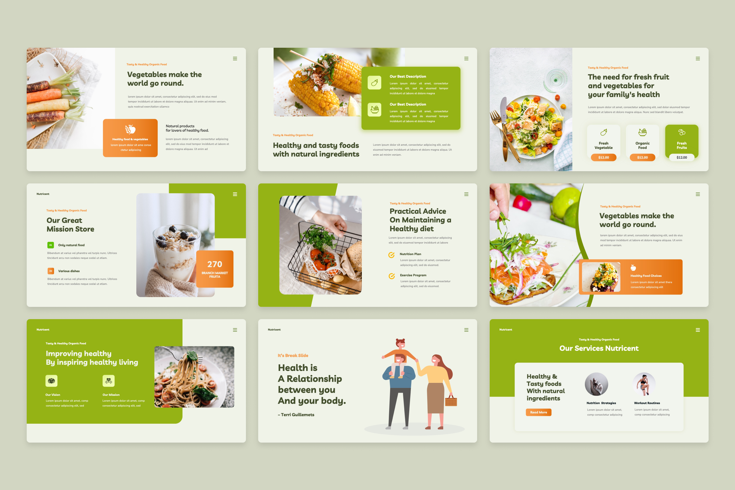 Nutricent - Healthy Organic Food & Diet Googleslide Template ...