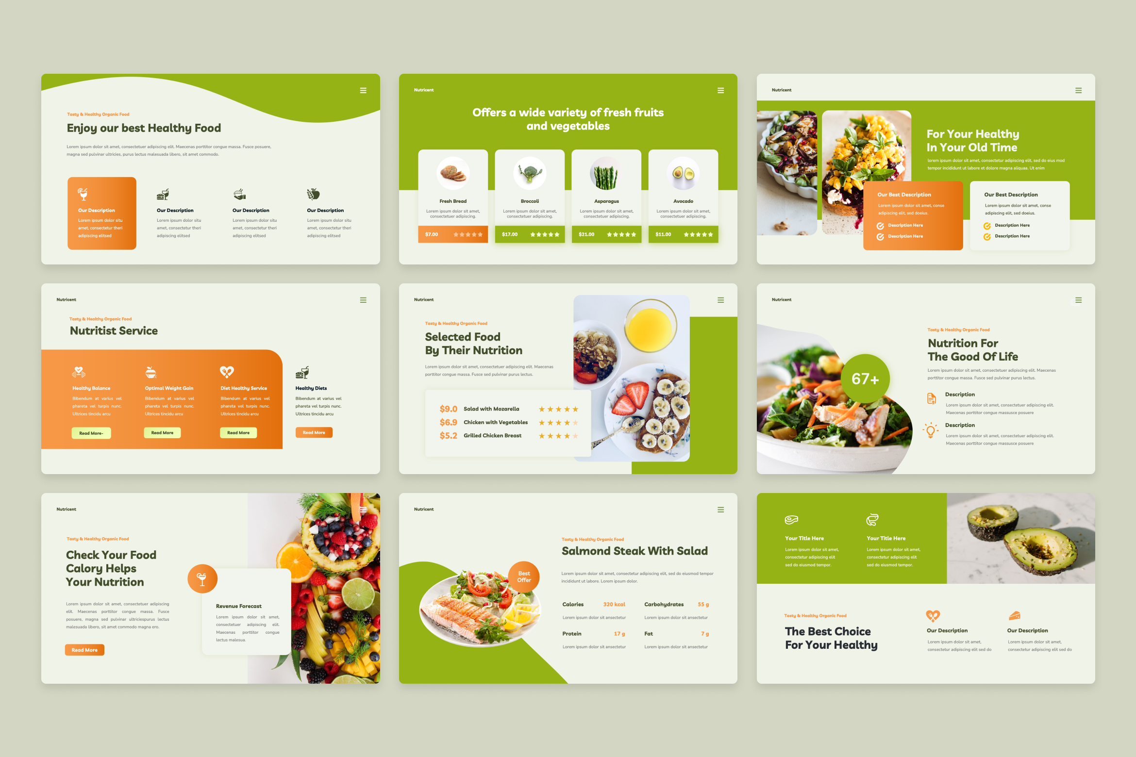 Nutricent - Healthy Organic Food & Diet Powerpoint Template ...