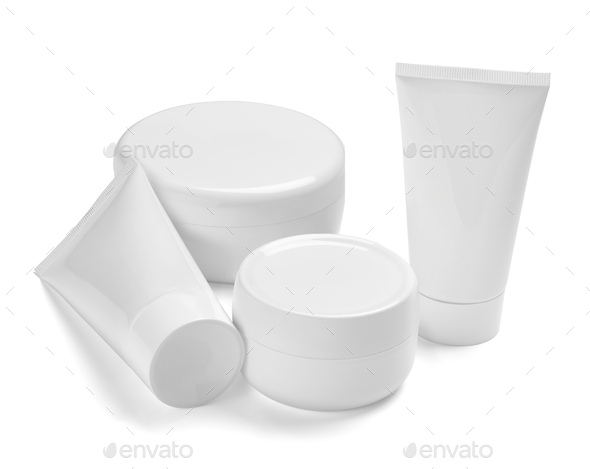 white cream container jar beauty moisturizer tube soap Stock Photo by ...