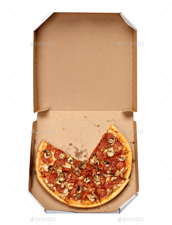 pizza box food cardboard delivery package meal dinner lunch Stock Photo ...