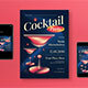 Blue Gradient Cocktail Party Flyer Set, Print Templates | GraphicRiver