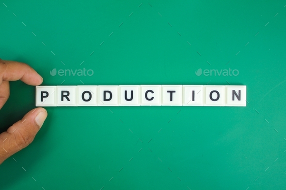 letters of the alphabet with the word production. Stock Photo by fauziEv8