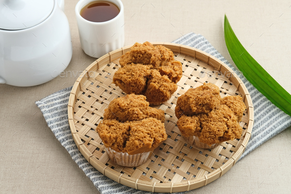 Bolu Kukus Gula Jawa (brown sugar steamed sponge cake) Stock Photo by ...